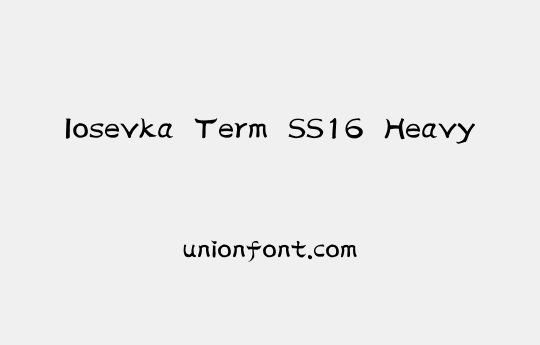 Iosevka Term SS16 Heavy | 优字网
